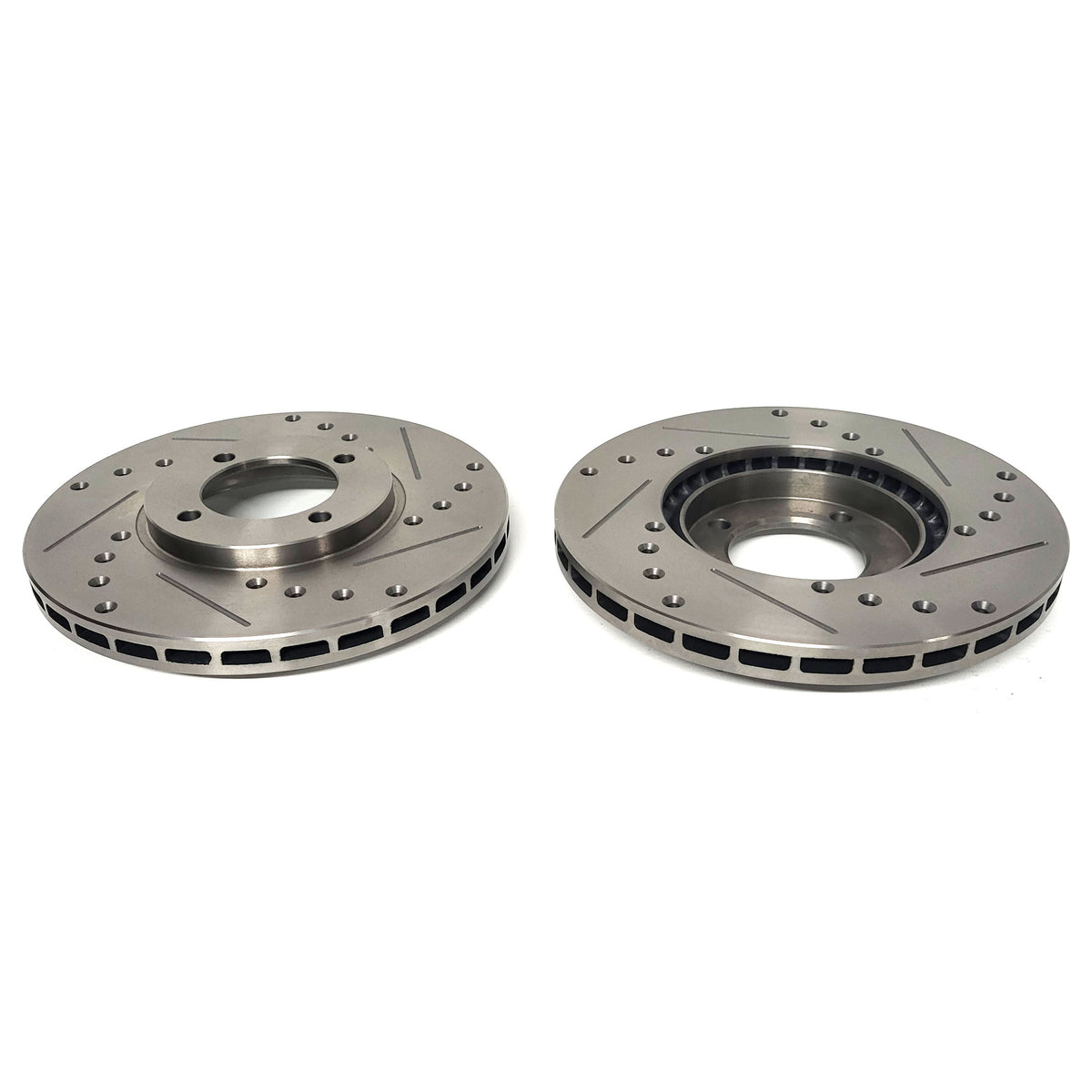 Front Brake Kit 244mm X-Drilled & Grooved Discs With Midilite Calipers ...