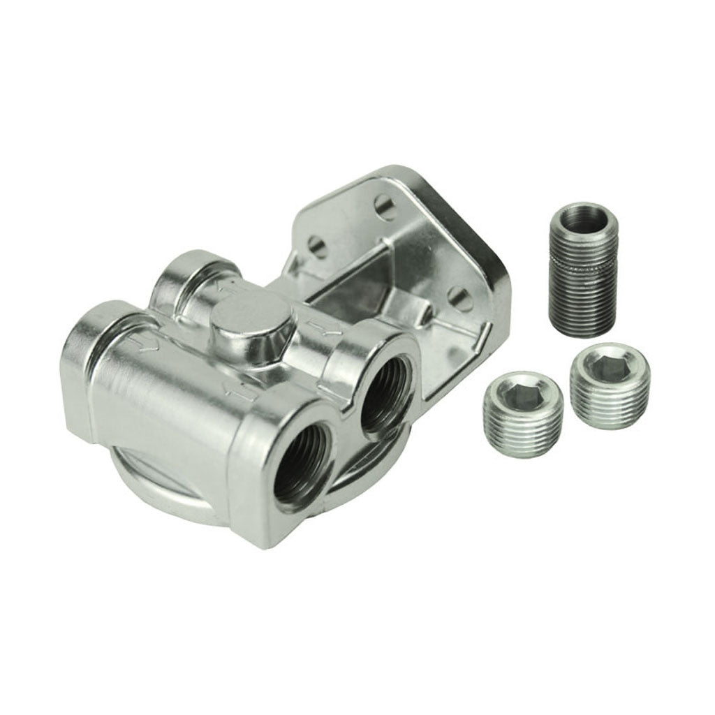 Universal Oil Filter Housing With Twin In/Out 1/2NPT – C Bradley Motorsport