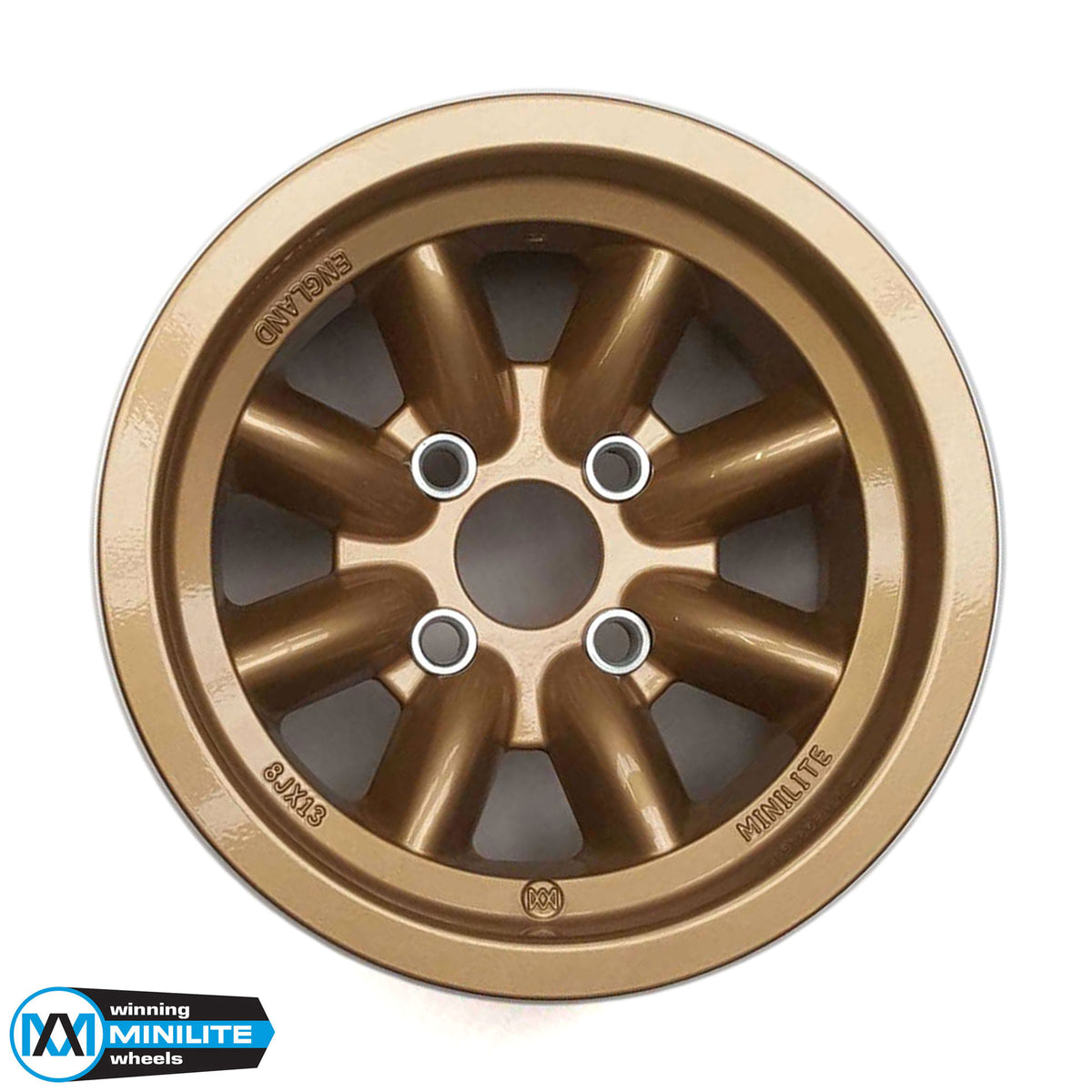 8.0x13" Minilite Wheel ET-5 In Gold (Ford 4x108) – C Bradley Motorsport