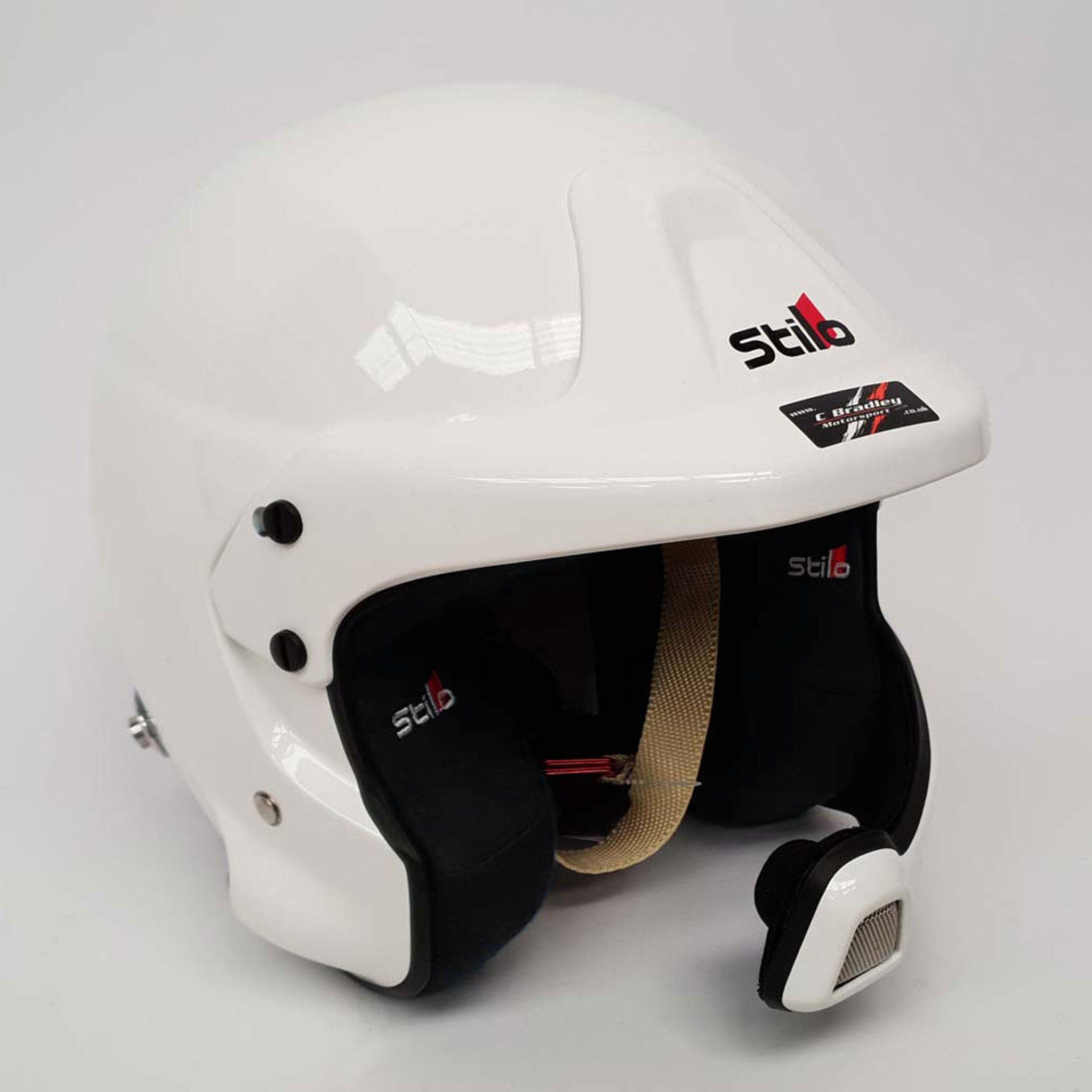 Stilo WRC DES White (Black Liner) Helmet with Hans Posts – C Bradley ...