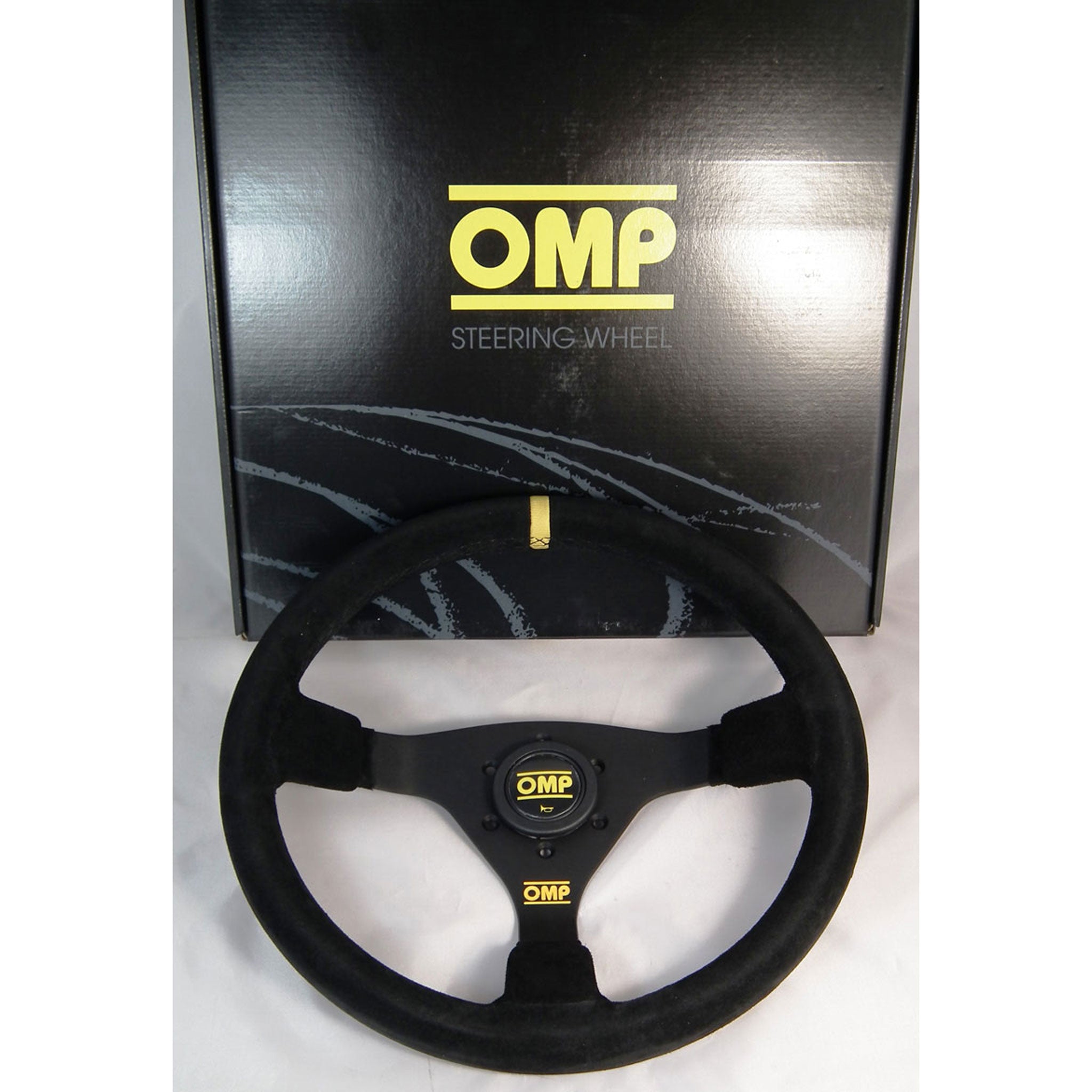 OMP WRC 350mm 3 Spoke Black Suede Semi-Dished Steering Wheel – C ...