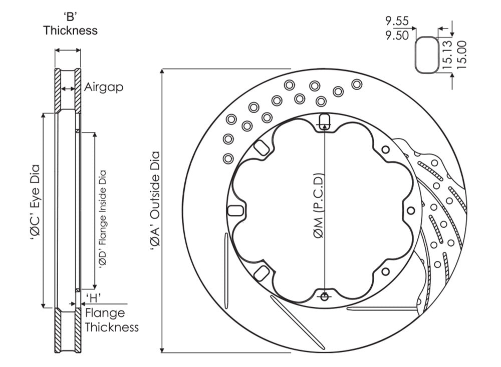 AP Racing Non-Floating J Hook Brake Disc Left Hand 277x25x158.8 – C ...