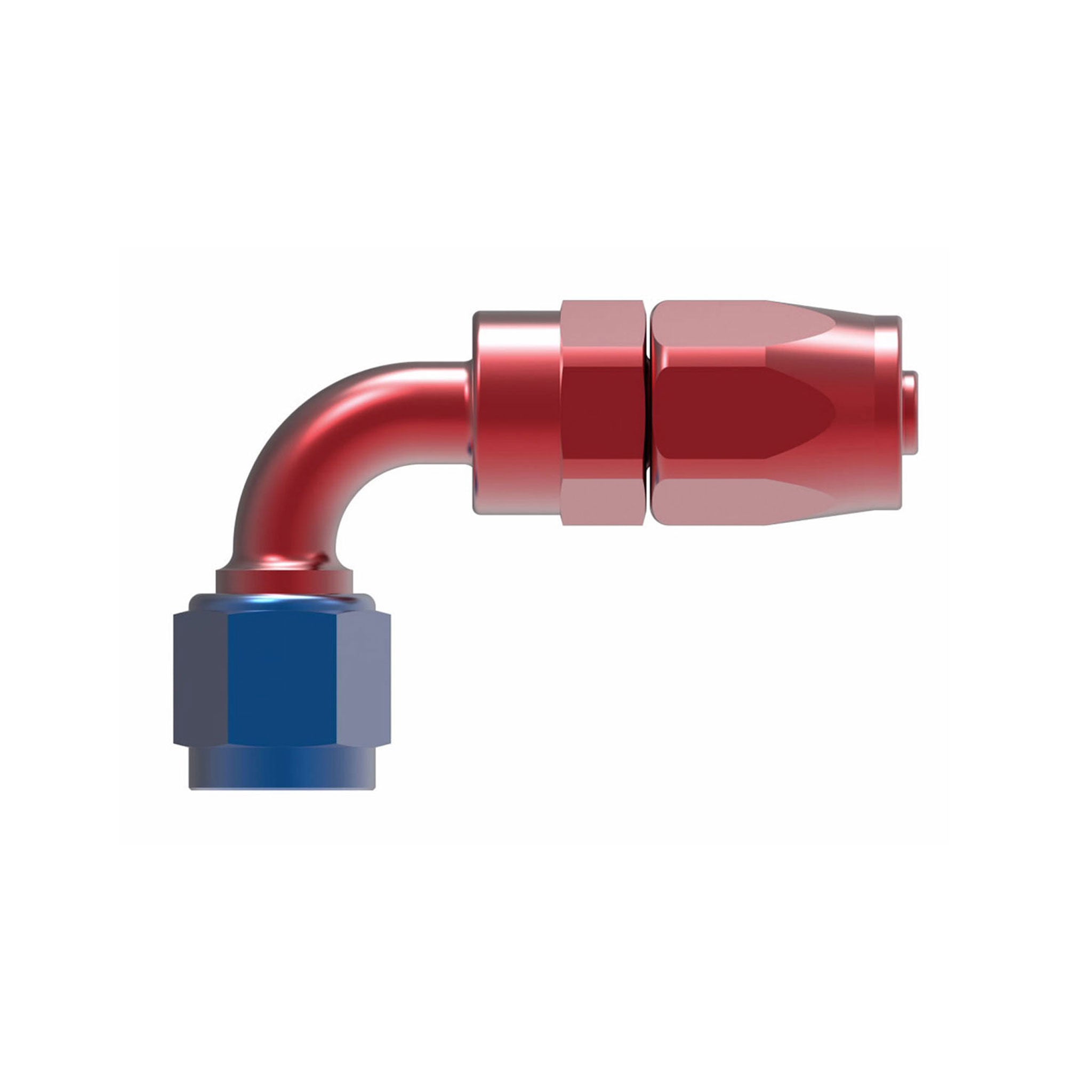 -6JIC 90° Red/Blue Fitting For Rubber Hose – C Bradley Motorsport