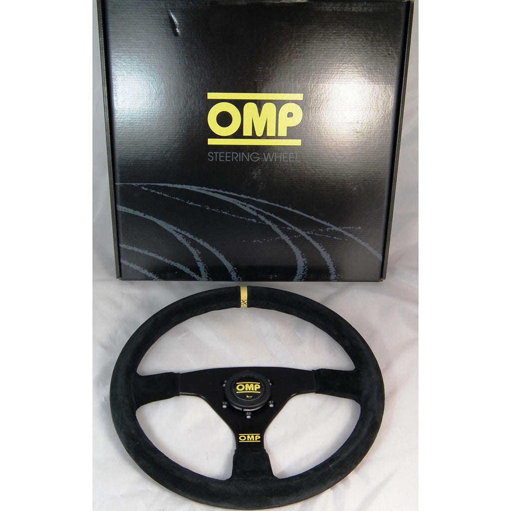 OMP Targa 330mm 3 Spoke Black Suede Flat Steering Wheel – C Bradley Motorsport