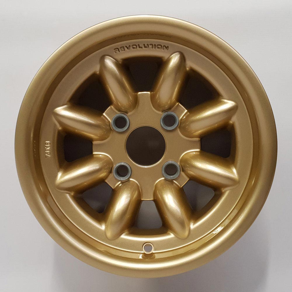 7.0x13" Revolution Wheel ET0 in Gold (Ford 8 Spoke) – C Bradley Motorsport